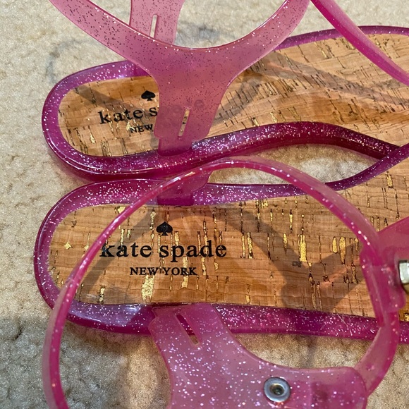 kate spade | Shoes | Nwt Kate Spade Pink Gold Flake Jelly Sandals 8 ...